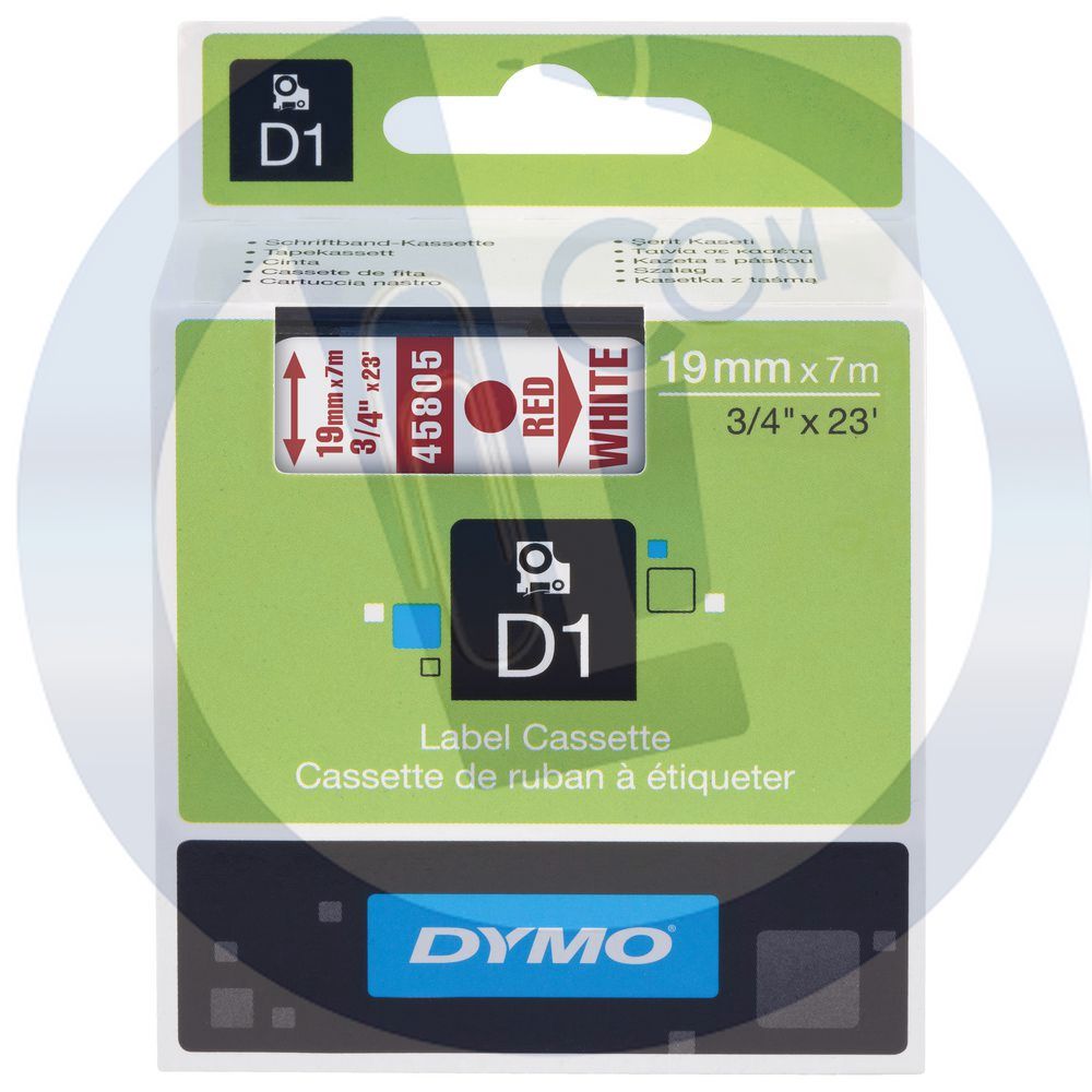 Dymo traka D1 19mmx7m crvena na belom