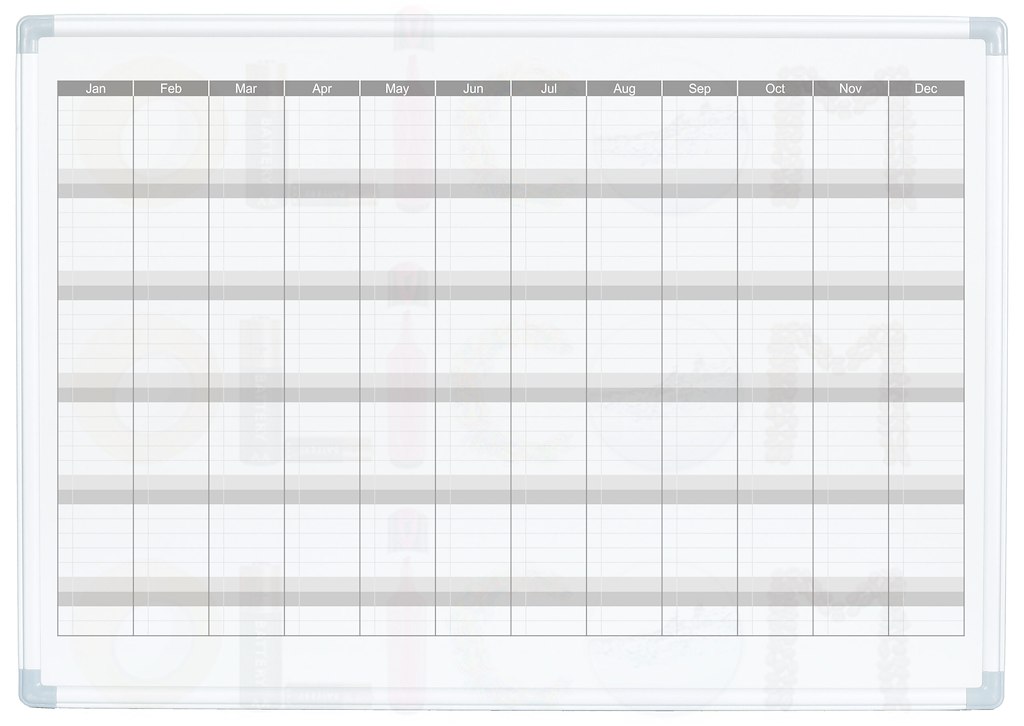 Godišnja planer bela magnetna tabla 60 x 90 alu ram Noki