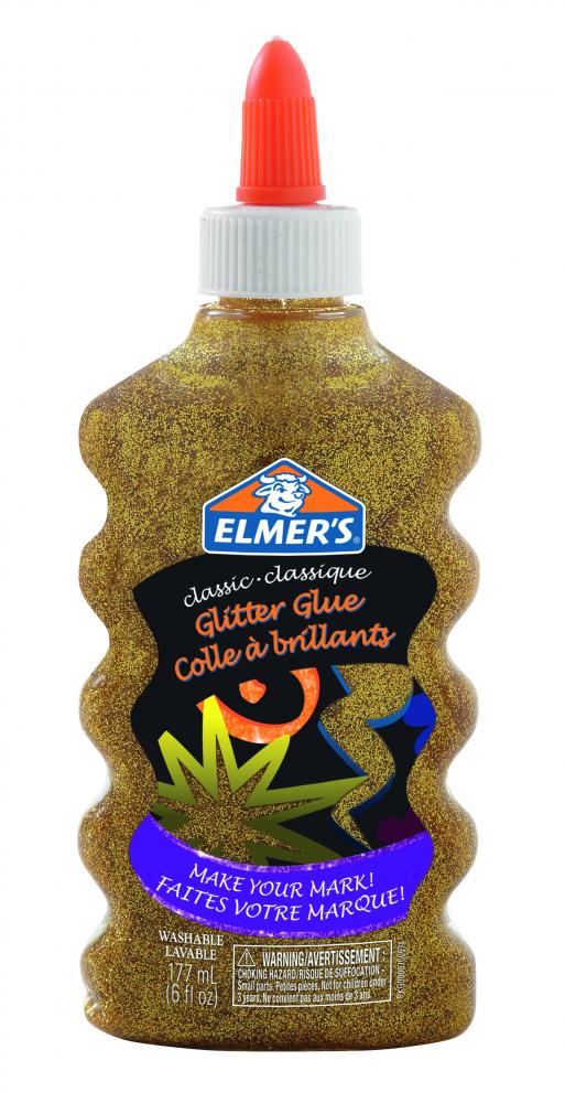 Ljigavci slime ELMER lepak sa šljokicama 177ml zlatni