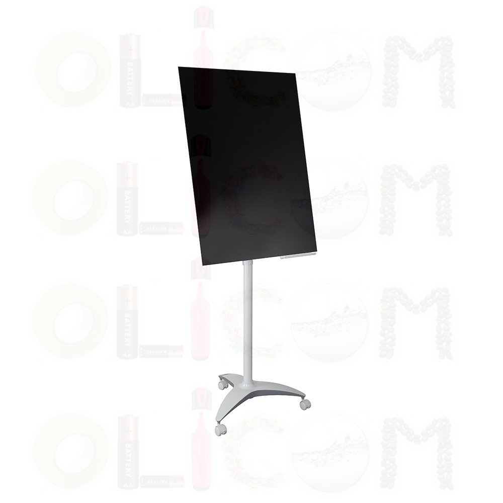 Staklena tabla flipchart mobilna crna 70X100