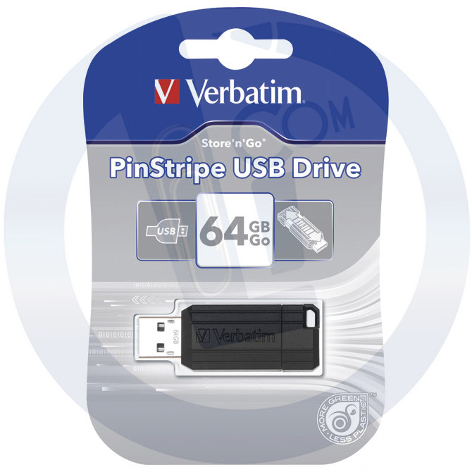 USB 64Gb PinStripe Verbatim 49065 crna blister