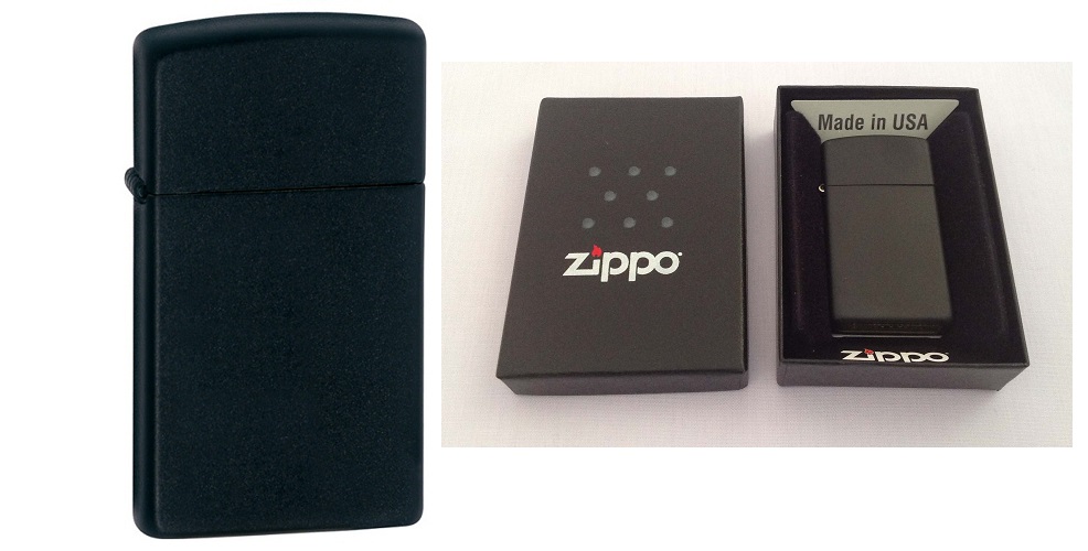 Zippo upaljač Slim Black Matte