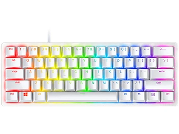 Razer Žična Gaming tastatura Huntsman Mini Mercury Edition 60% Opto-Gaming Keyboard (Linear Red Switch)