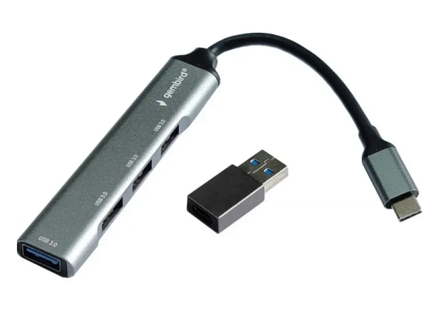 UHB-U3P4-05 HUB Type-C+A to 4*USB3.0 Aluminum