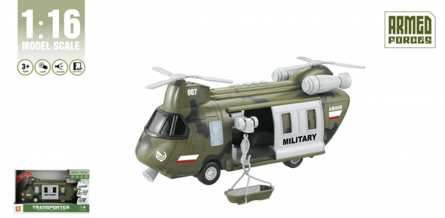 HELIKOPTER 1:16 VOJNI ZELENI SA ZVUKOM I SVETLOM B/O WENYI WY641A