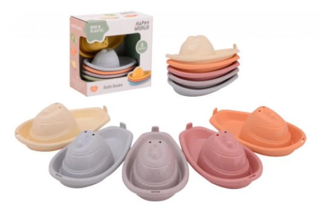 BRODIĆI ZA KUPANJE OD BIO PLASTIKE U KUTIJI 5PCS HAPPY WORLD
