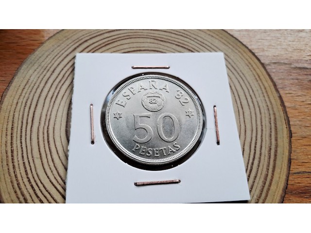 ŠPANIJA 50 PESETAS 1980 GODINA FUDBAL `82 JUBILARAC