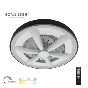 LED plafonjera sa ventilatorom crna