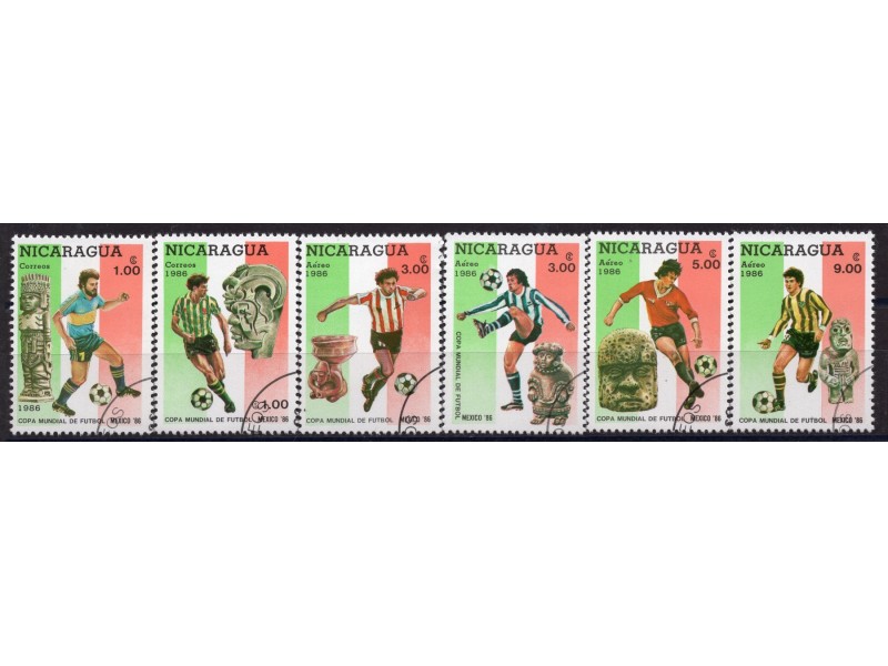 143 - Nikaragva - Sport - Fudbal - Žigosane marke