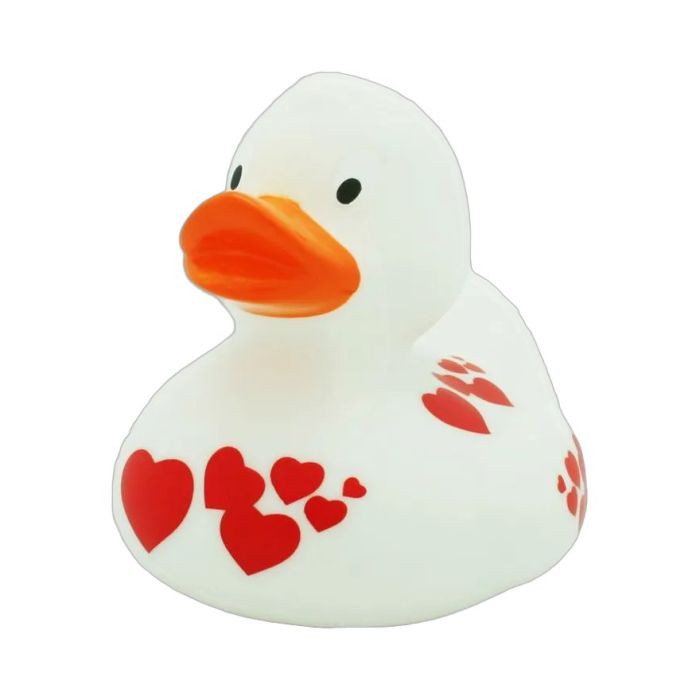 Igračka Lilalu Patkica With Red Hearts Rubber Duck 9cm White