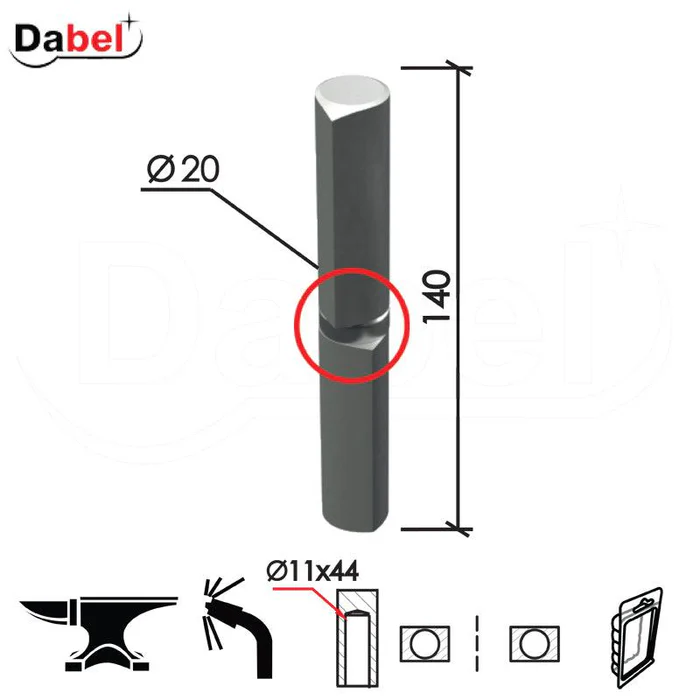 Šarka bravarska za vrata SP7 Ne fi20x140/11x41mm Ležaj DP1