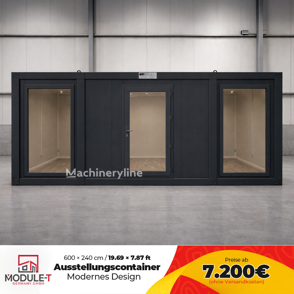 Novi Module-T NEUER Ausstellungscontainer 20ft – 6x2,4m isoliert schwarz stambeno-poslovni kontejner