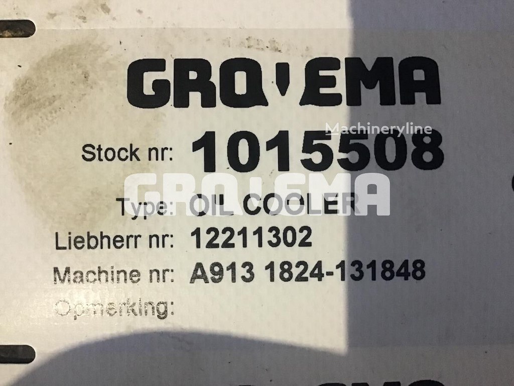 Liebherr Oil Cooler 1015508 hladnjak ulja za građevinske mašine
