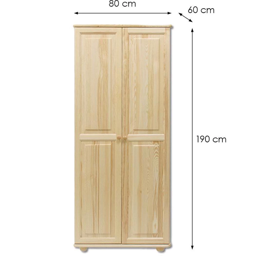 Pine garderober 80x60x190 cm svetlo drvo