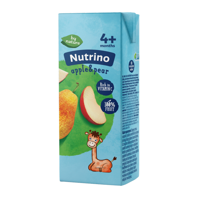 NUTRINO VOĆNI SOKIĆ OD JABUKE I KRUŠKE 200ML 4M+