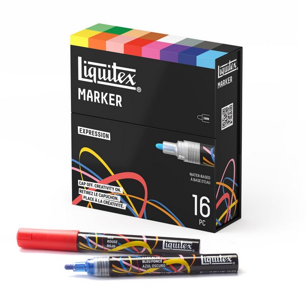 LIQUITEX LQX MARKER 16 X 2MM SET EXPRESSION