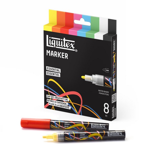 LIQUITEX LQX MARKER 8 X 2MM SET 1 ESSENTIAL