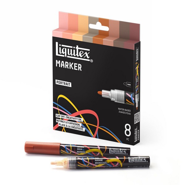 LIQUITEX LQX MARKER 8 X 2MM SET 3 PORTRAIT