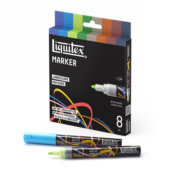 LIQUITEX LQX MARKER 8 X 2MM SET 5 LANDSCAPE