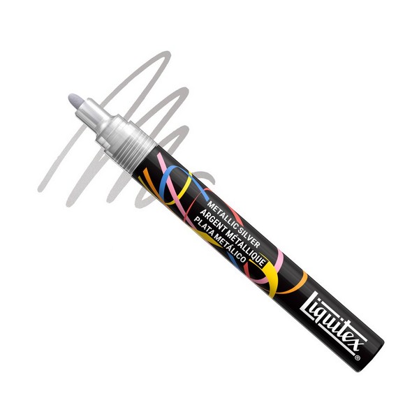 LIQUITEX LQX MARKER 2MM METALLIC SILVER
