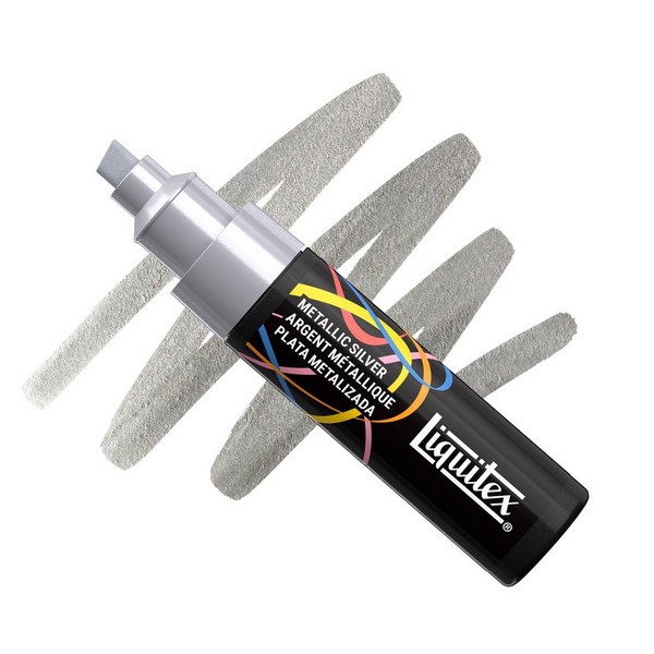 LIQUITEX LQX MARKER 8MM METALLIC SILVER