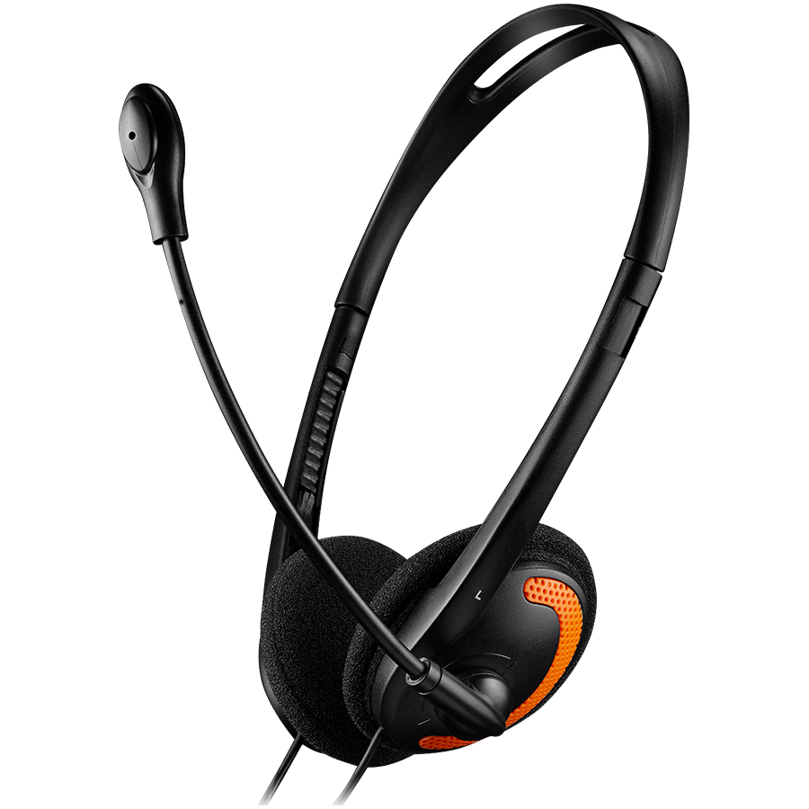 CANYON PC HEADSET HS-01 PC MIC FLAT 1.8M BLACK ORANGE