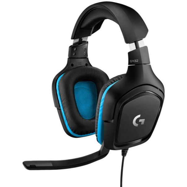 Slušalice gaming žične Logitech G432 7.1 crno/plave 981-000770