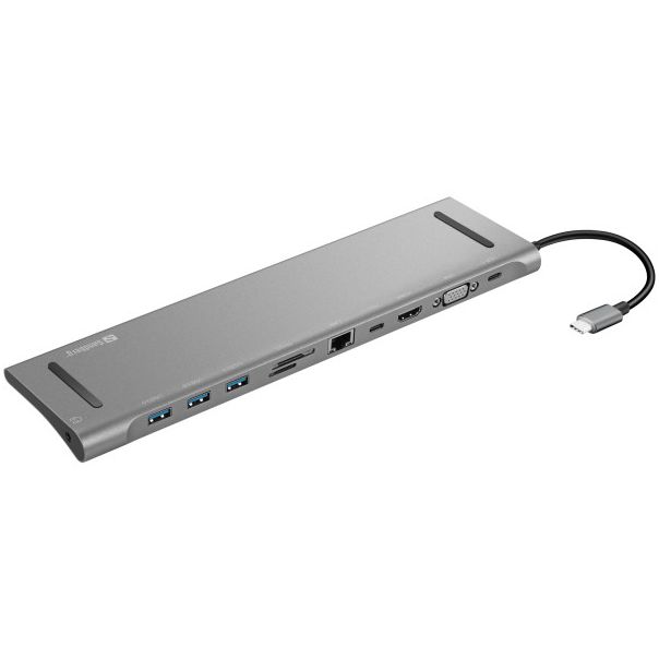 Docking station Sandberg 10in1 USB-C - HDMI/VGA/LAN/3xUSB 3.0/USB C 136-31