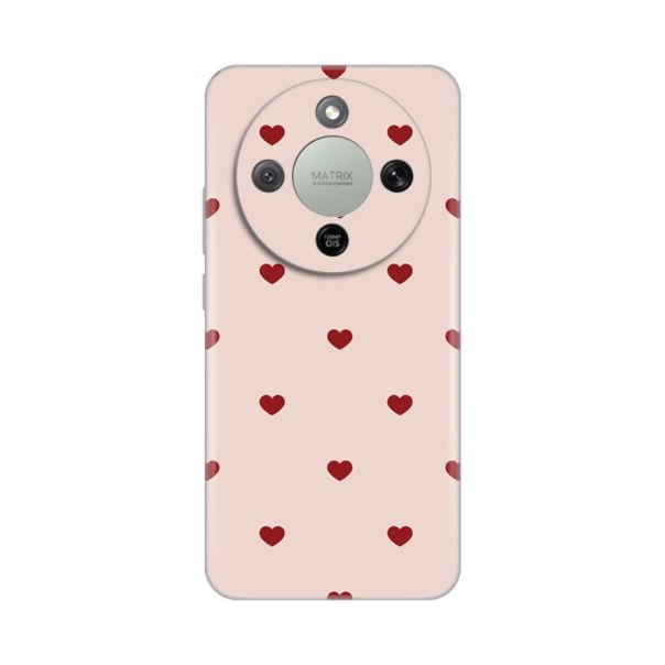 Maska za Honor Magic 8 Lite Beige Hearts Silikonska Print