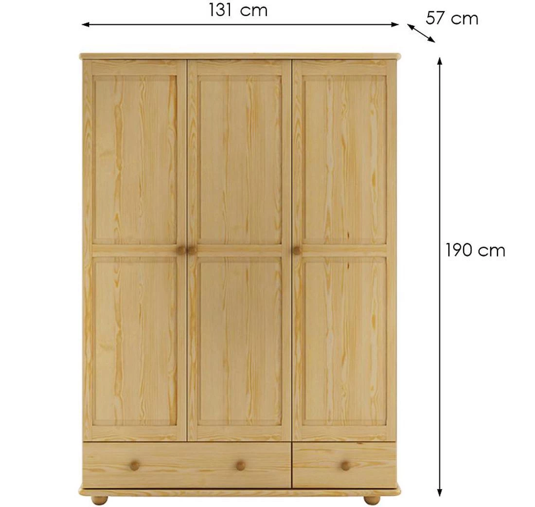 Pine garderober 131x57x190 cm drvo