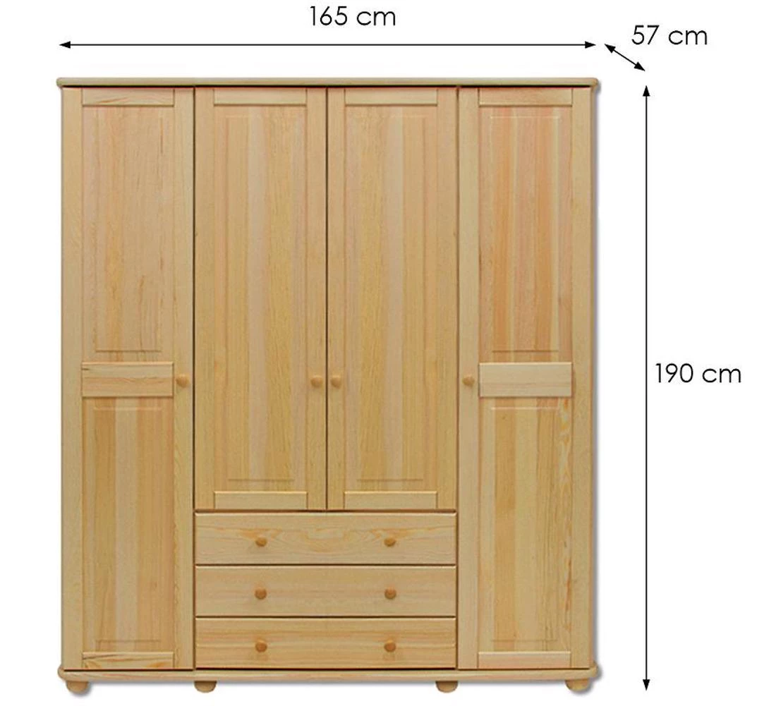 Pine garderober 165x60x190 cm drvo