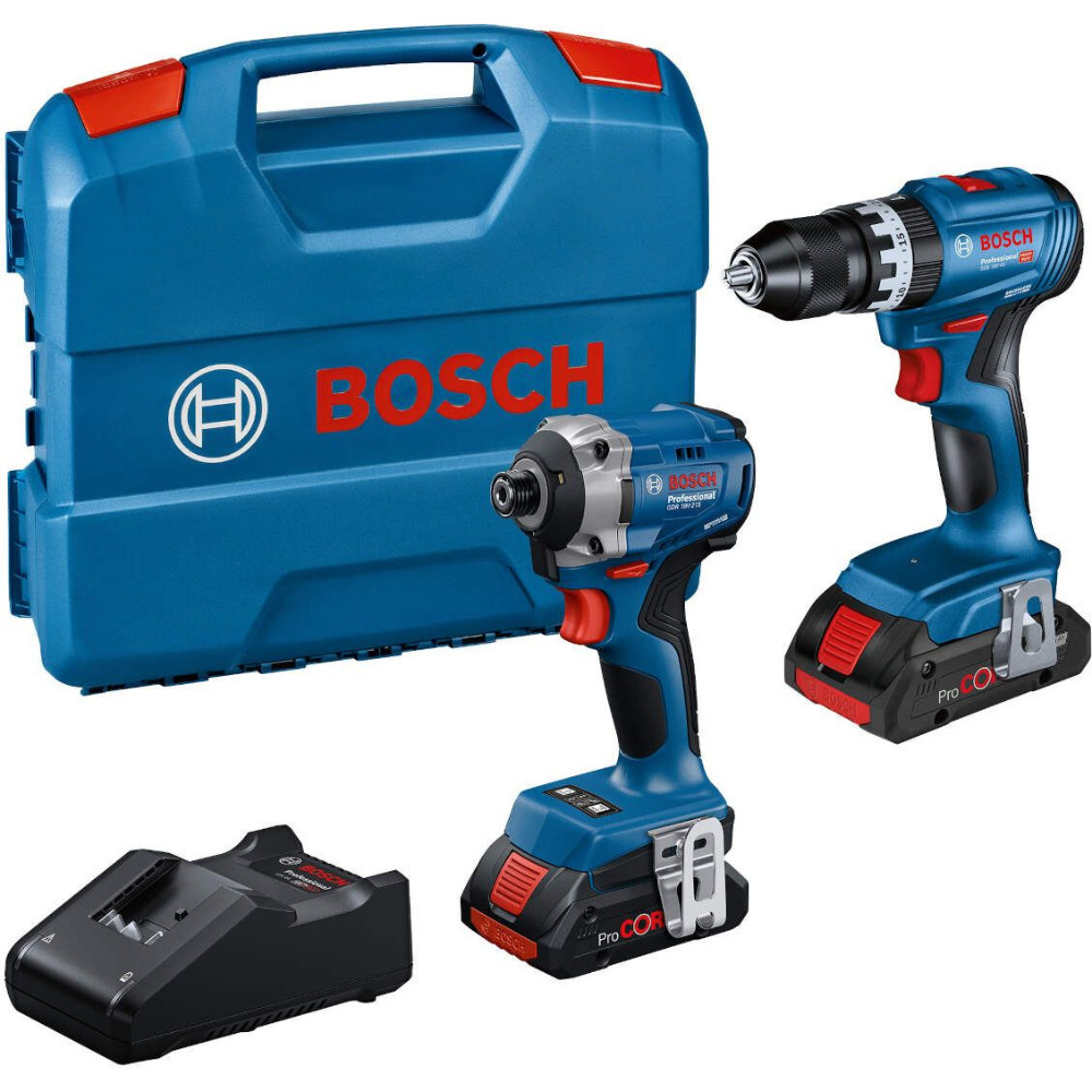BOSCH Set GSB18V-45+GDR18V-215+2xPC4.0Ah+ GAL 0615A50069ID: EK000847921