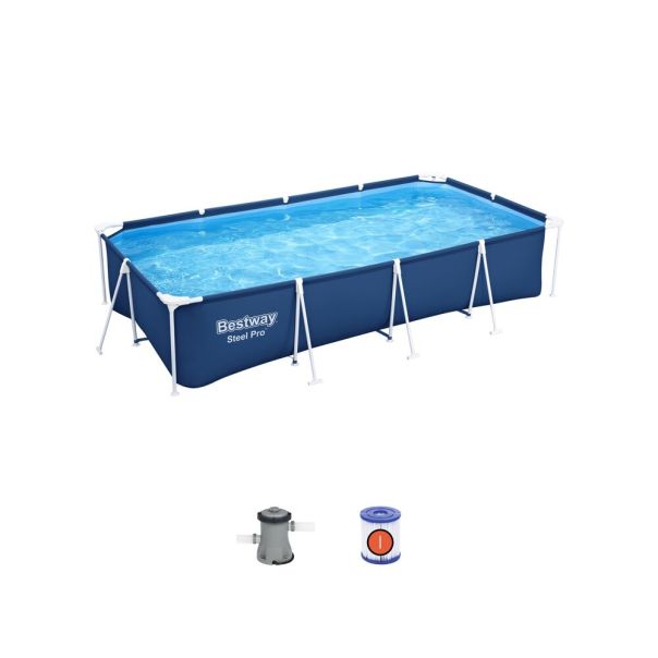 BESTWAY Bazen sa metalnim okvirom i filter pumpom 400x211x81cm Steel Pro