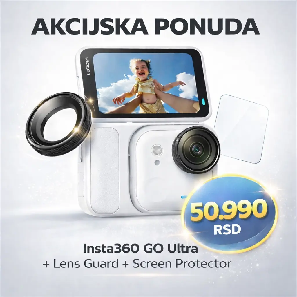 Insta360 GO Ultra Stand akciona kamera White BUNDLE