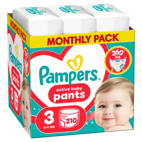 Pampers Acitve baby Pants mesečno pakovanje pelena XXL