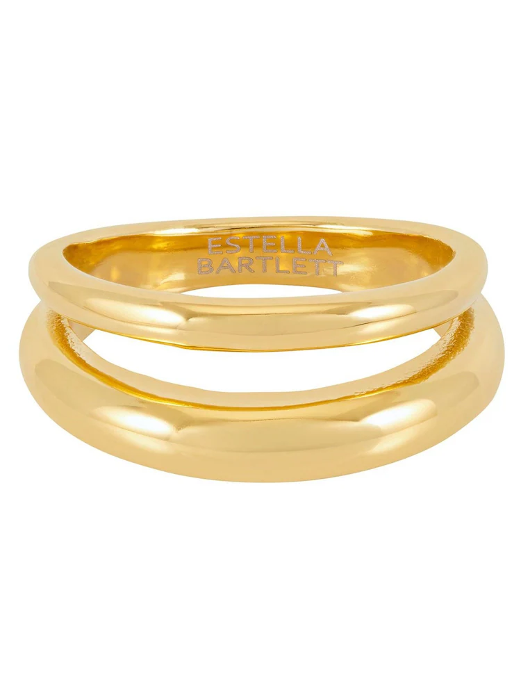 The Edit by Estella Bartlett Gold Double Band Ring