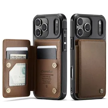 IPHONE 17 PRO MAX CASEME C22 CASE RFID CARD WALLET - BROWN