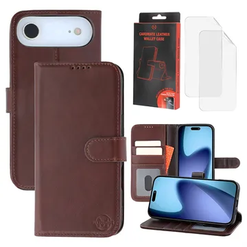 IPHONE AIR MYTPHONE CARDMATE LEATHER WALLET CASE - DARK BROWN