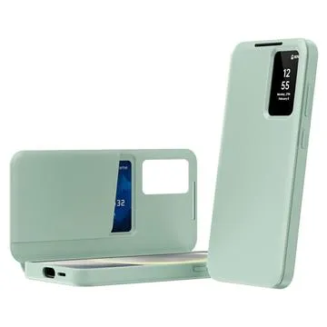 SAMSUNG GALAXY S26 ULTRA SMART CLEAR VIEW FLIP CASE WITH CARD SLOT - LIGHT GREEN