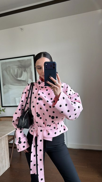 PINK POLKA DOT STATEMENT JACKET