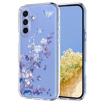 SAMSUNG GALAXY A57 FLORAL PATTERN TPU CASE - PURPLE