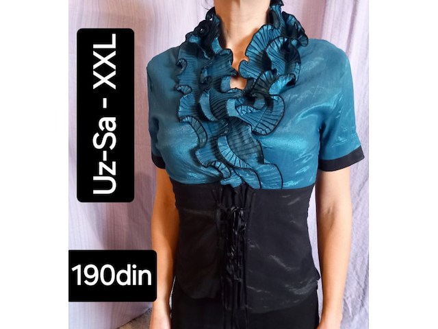 Uz Sa ženska košulja bluza elegantna crna plava XXL/44