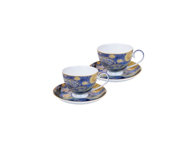 Šolje sa tacnom set 2 Capuccino - Van Gogh, Starry Night, 250 ml