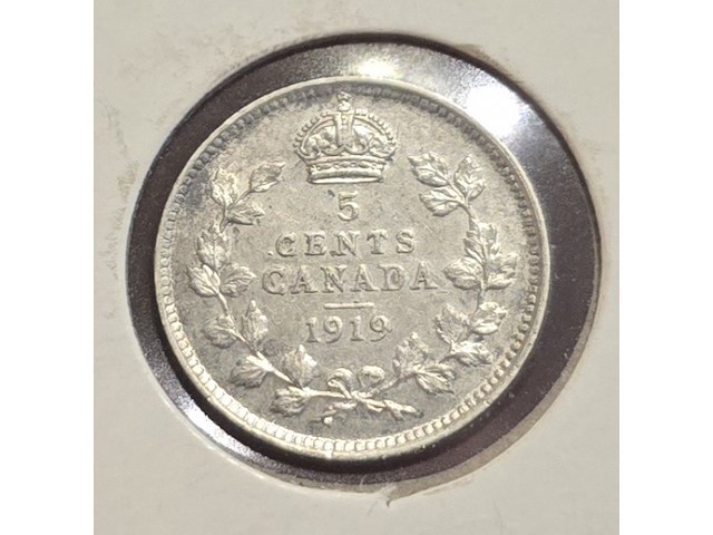 Srebrnjak 5 cents, 1919. Kanada