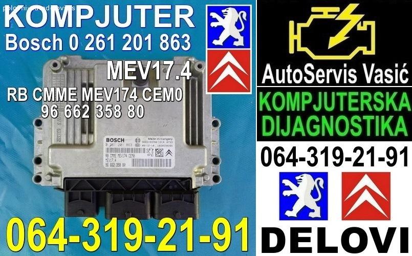 KOMPJUTER BOSCH 0 261 201 863, 96 662 358 80 PEUGEOT CITROEN