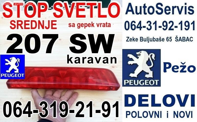 PEŽO 207 SW KARAVAN STOP SVETLO SREDNJE NA GEPEK VRATIMA
