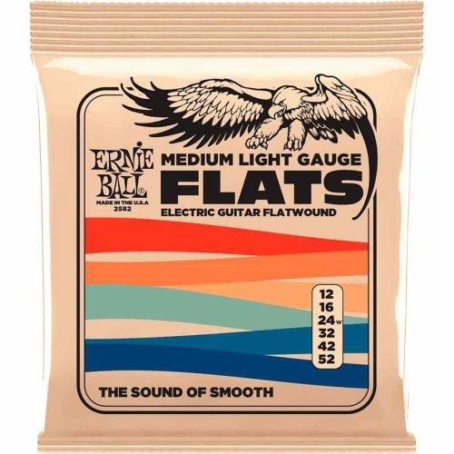 Ernie Ball 2582 MEDIUM-LIGHT 12-52 Flatwound Electric Guitar Strings