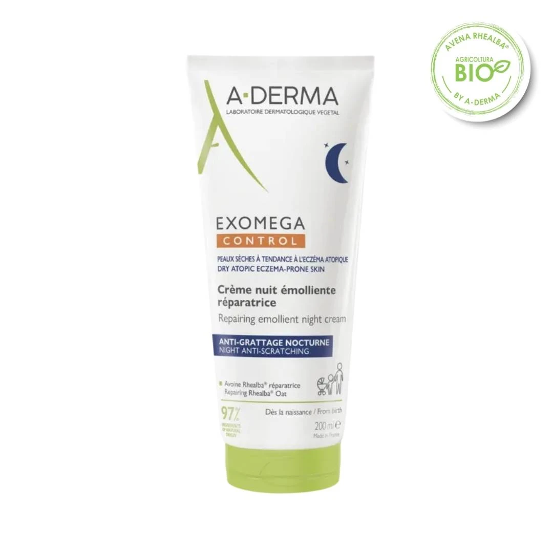 A-DERMA EXOMEGA Control Noćna Obnavljajuća Krema protiv Svraba i Iritacija 200 mL