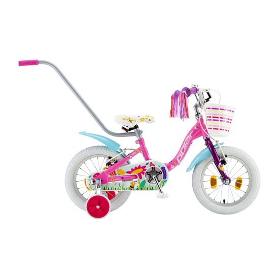 Bicikl Polar Junior 14 Summer, 14", Roze/plava/cvetni dezen, B142S00244, Namenjen za uzrast 3 - 5 godina / visine deteta 90 - 110cm.