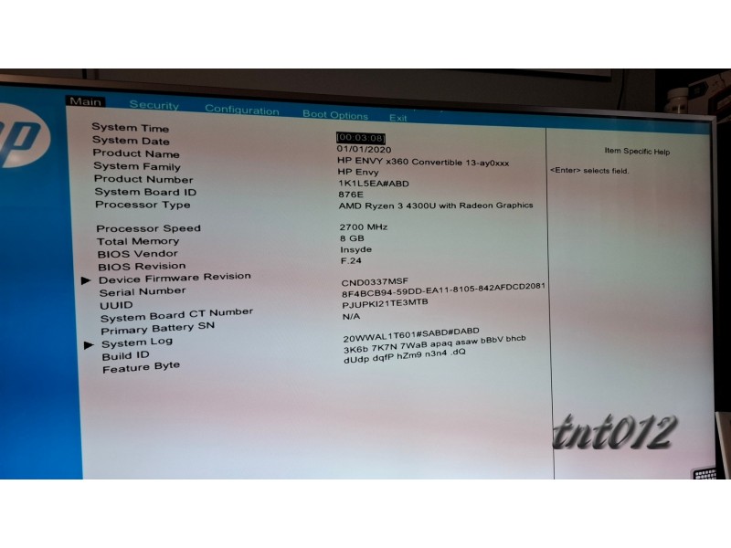 == HP Envy X360 = AMD Ryzen 3 4300U = 8Gb ==